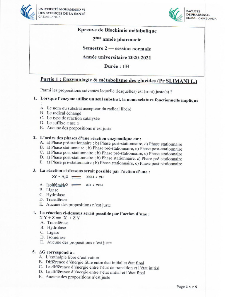 Bioch Métab | PDF