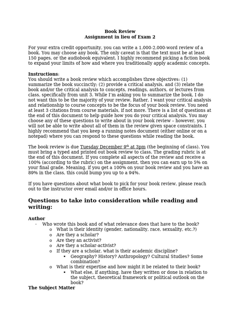 Book Review Unit 2 Geog 111 | PDF | Books | Evidence