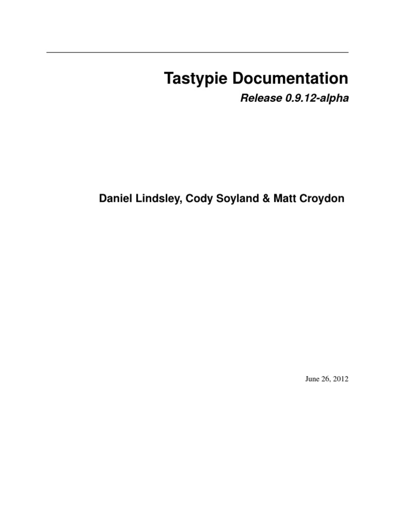 Django Tastypie | PDF | Hypertext Transfer Protocol | Application Programming Interface