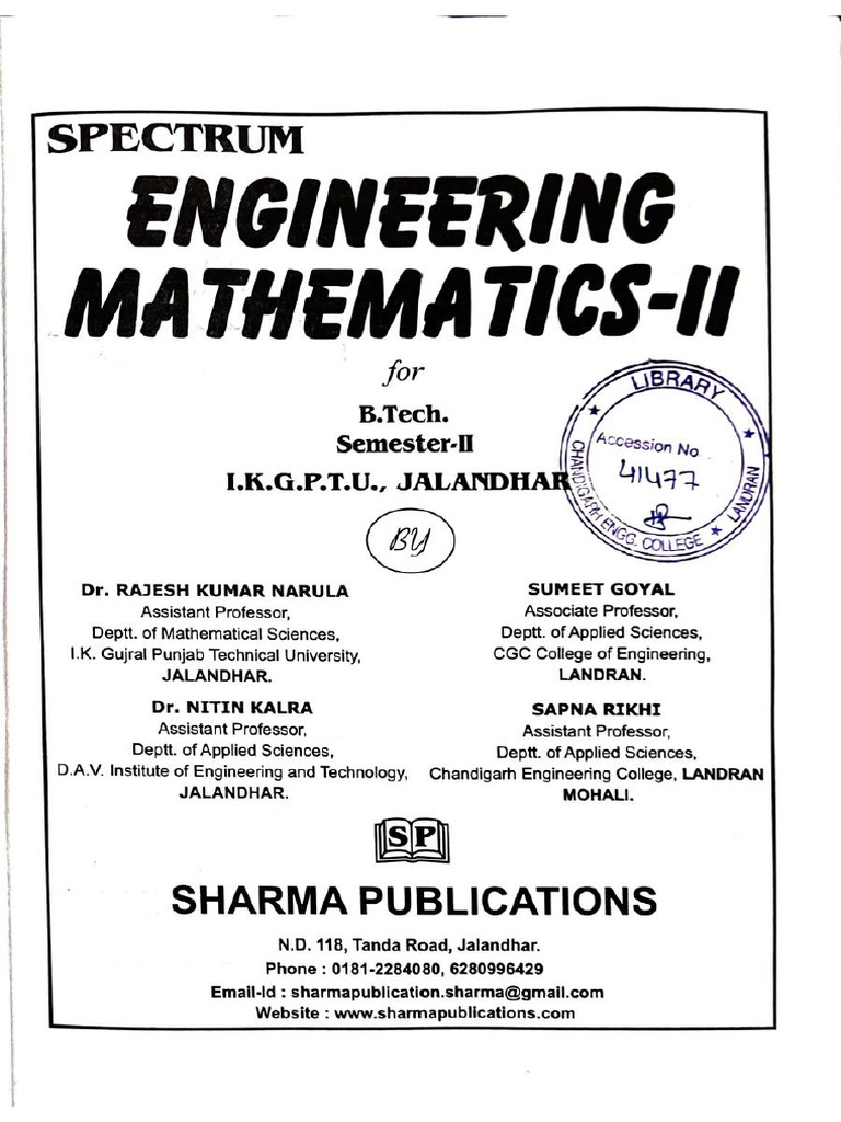 Engineering Mathmatics-II Ptu | PDF