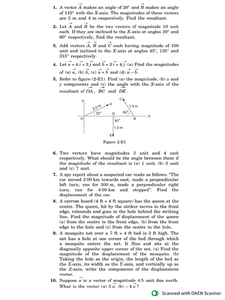 Vector Practice Sheet | PDF