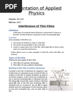 Wedge Shaped Film Interference Analysis | PDF | Wavelength | Light