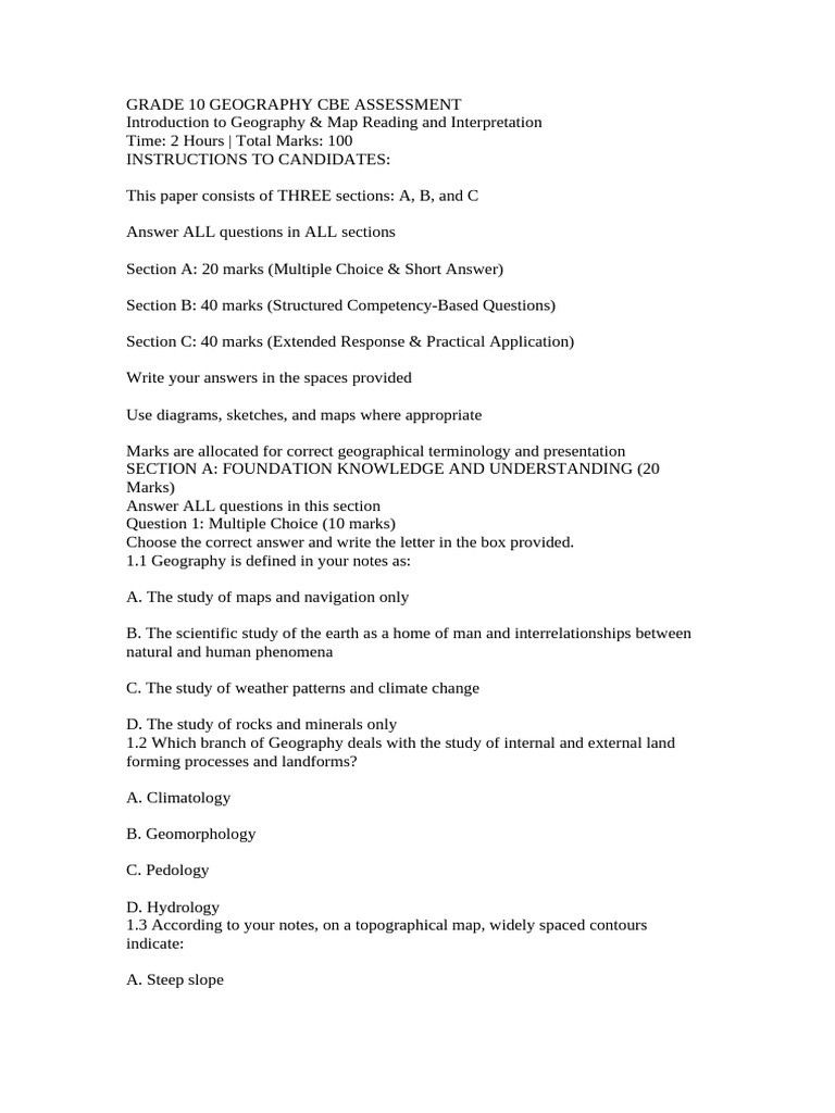 Geography Grade 10 Assignment | PDF | Geographic Information System ...