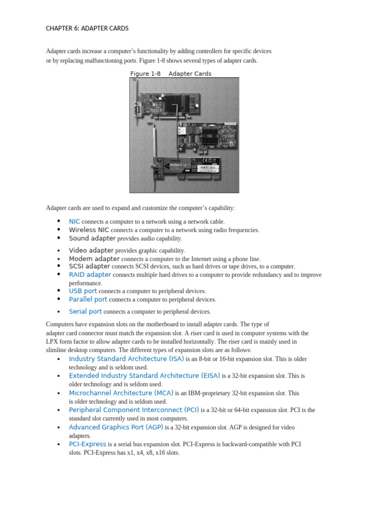 Chapter 6 Adapter Cards | PDF