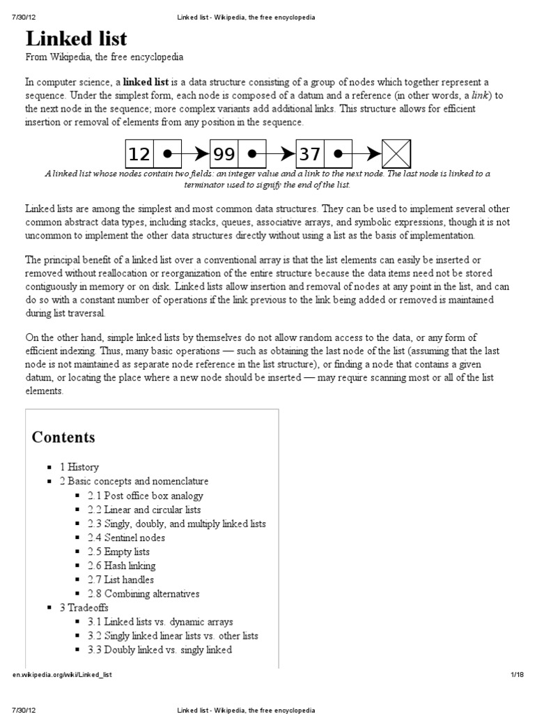 Linked List | PDF | Array Data Structure | Computer Engineering