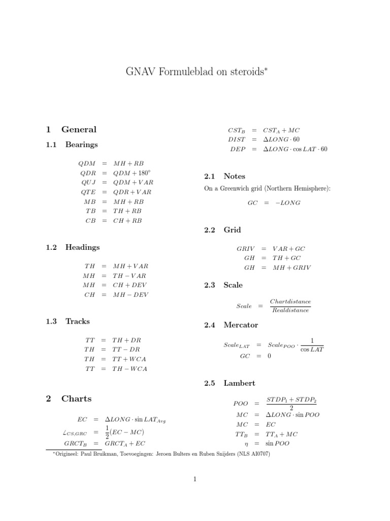 GNAV Formuleblad | PDF