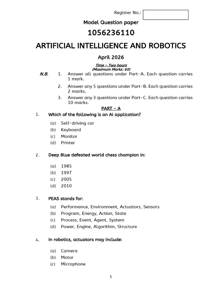 Ai Robotics Model QP For Diploma | PDF | Robotics | Robot