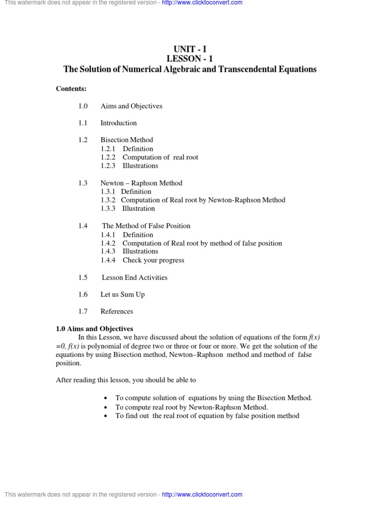Numerical Methods | PDF | Numerical Analysis | Equations