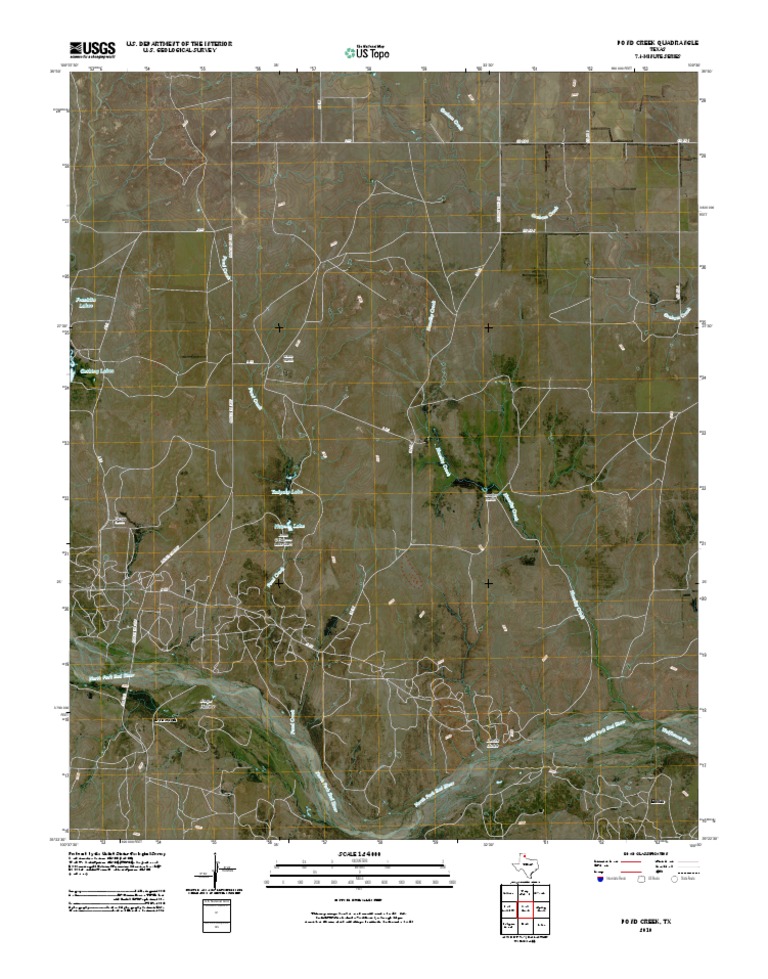 Topographic Map of Pond Creek | PDF | United States Geological Survey | Map
