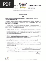 Makerere Law Pre-Entry Exam 2025/2026 | PDF | Diploma