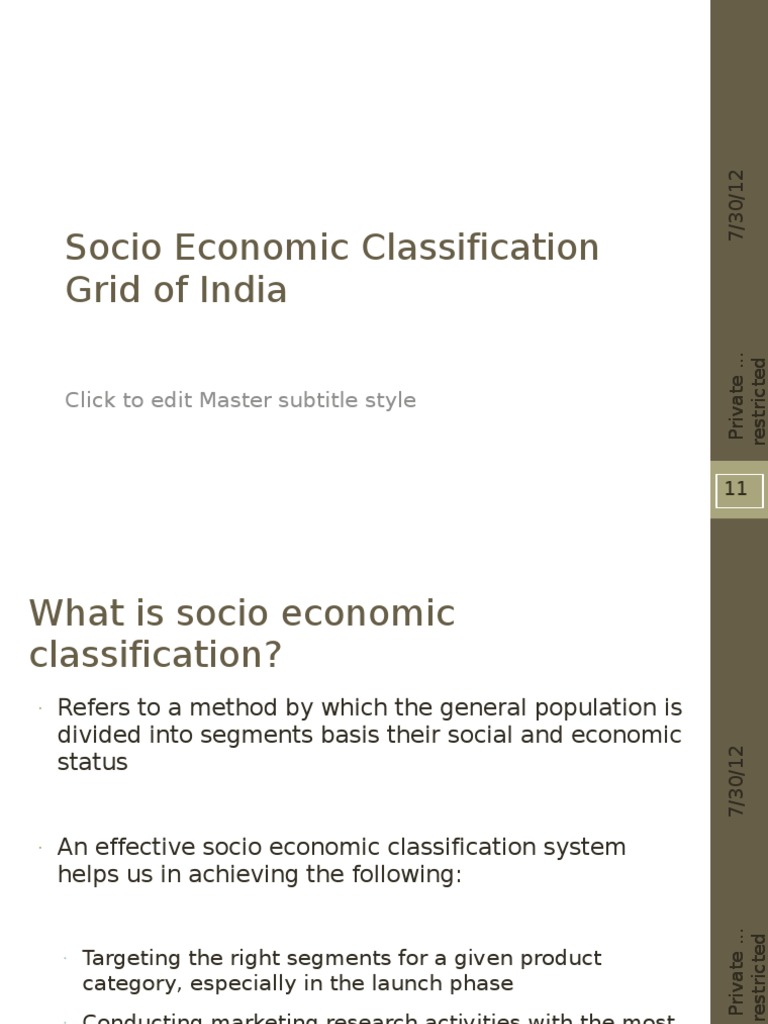 Socio Economic Classification System in India | Taxes | Poverty