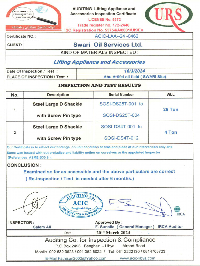 Swari Certificate 00462 March 2024 | PDF