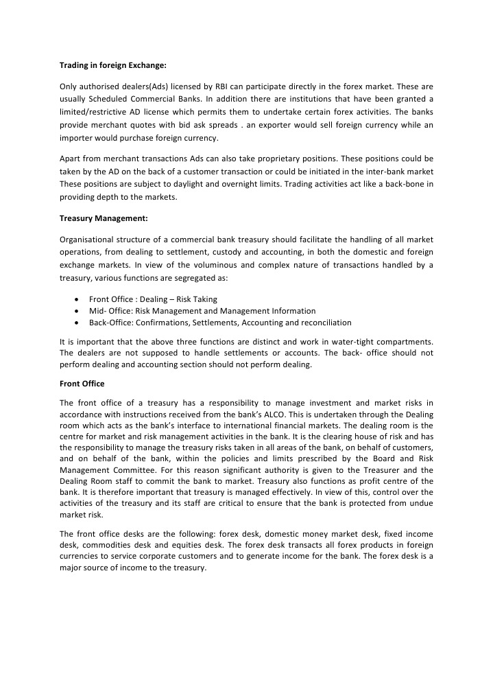Trading Front, Middle, Back Office | PDF | Foreign Exchange Market ...