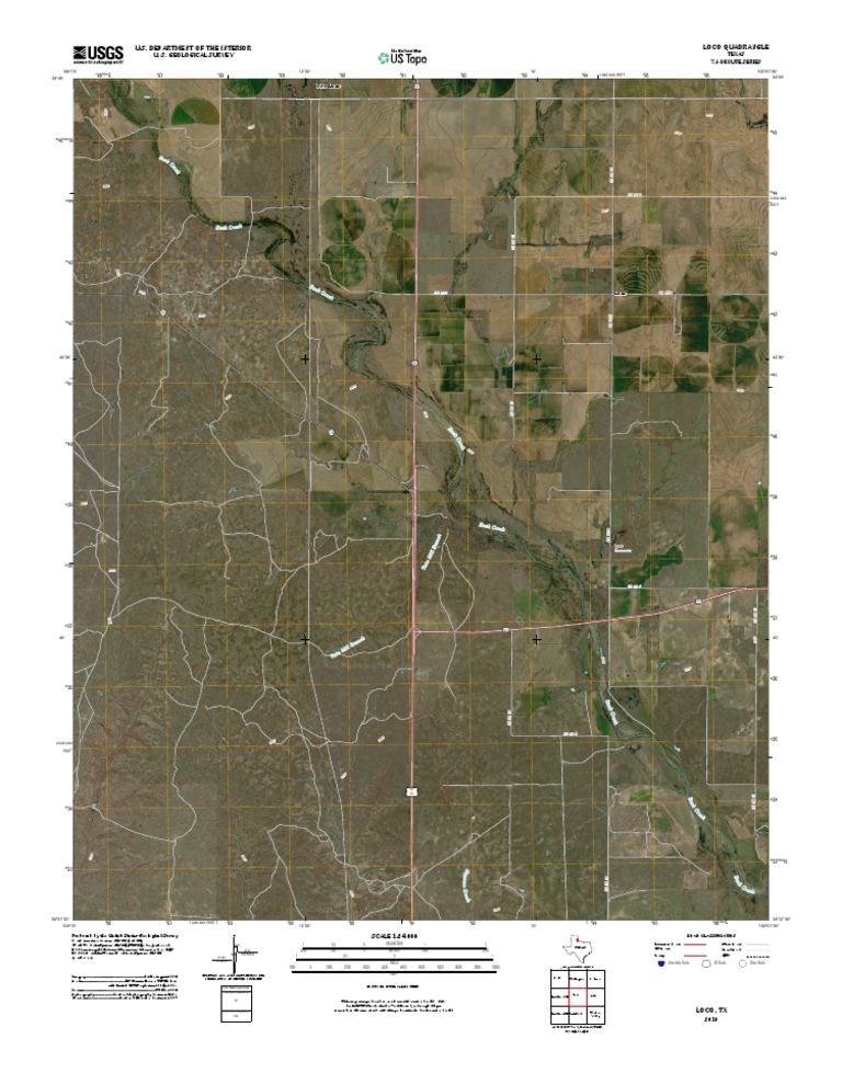 Topographic Map of Loco | PDF | Geomatics | United States Geological Survey