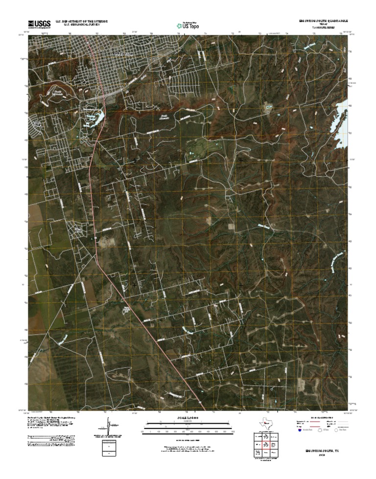 Big Spring South Quadrangle Map | PDF | United States Geological Survey ...