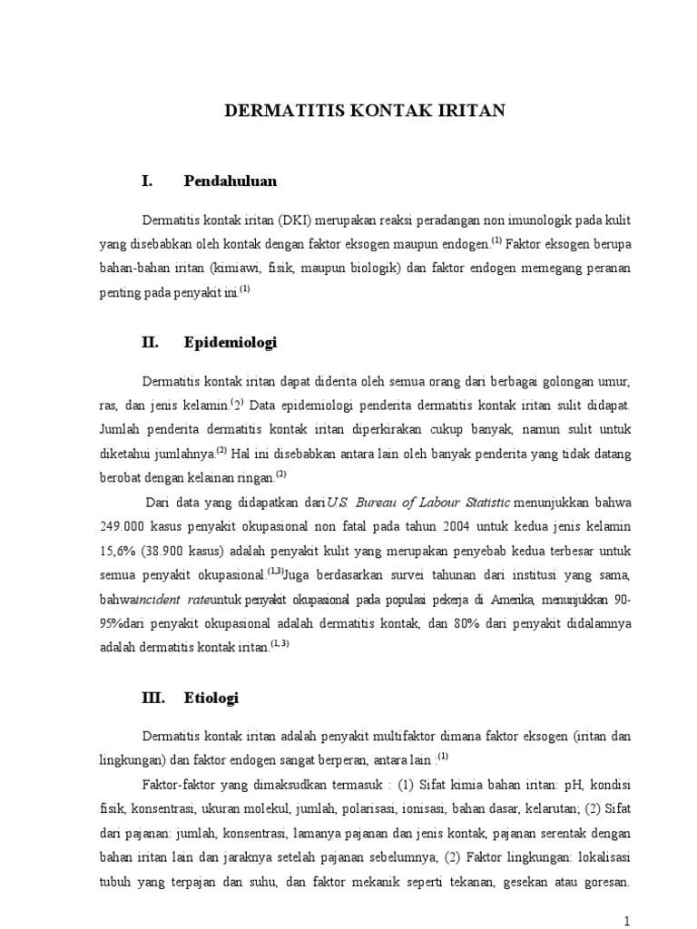 Dermatitis Kontak Iritan | PDF