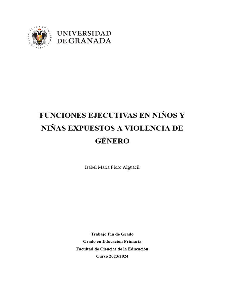 TFG - Floro Alguacil, Isabel M | PDF | Violencia | Las emociones
