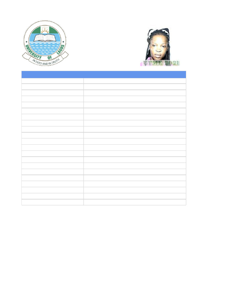 BiodataForm Sunday Ogechi 2 | PDF
