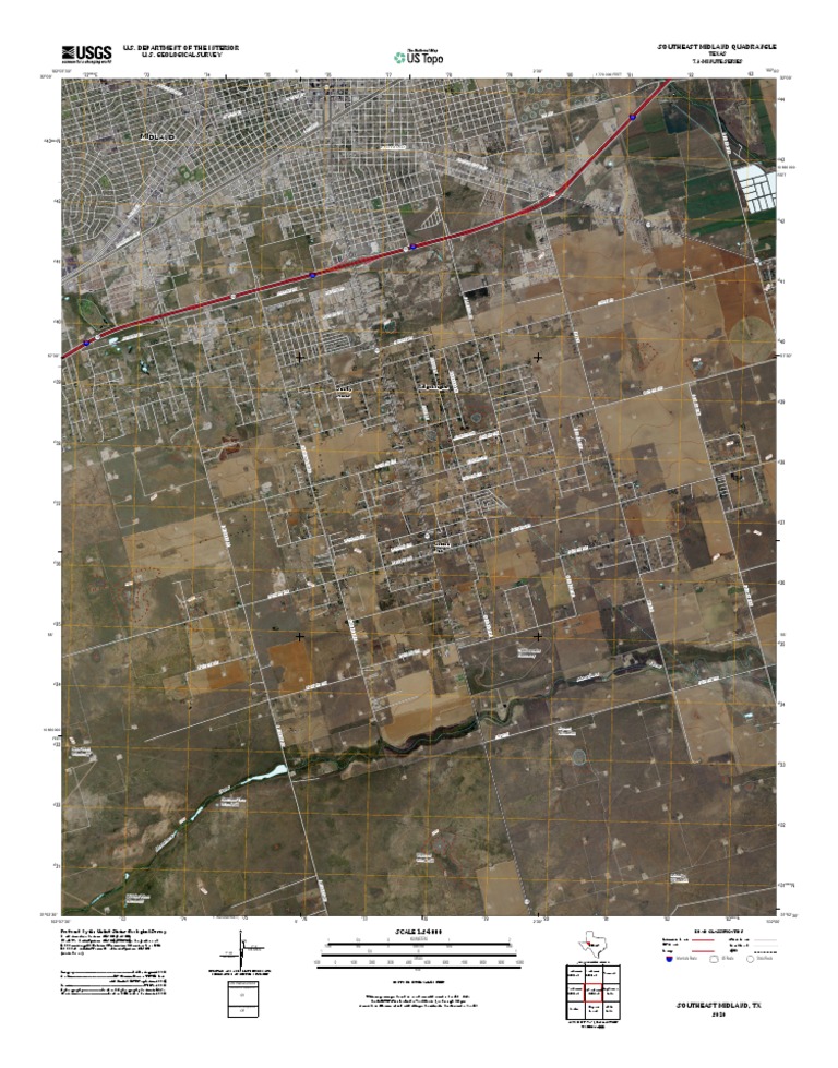 Topographic Map of Southeast Midland | PDF | United States Geological ...