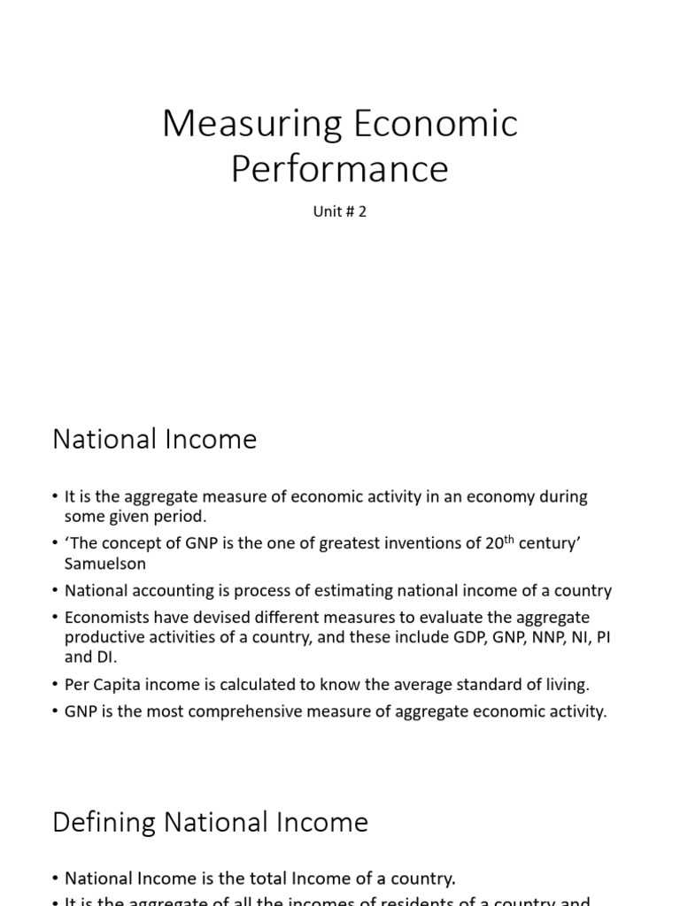 Chapter 2 Measuring Economic Performance | PDF | Gross Domestic Product ...