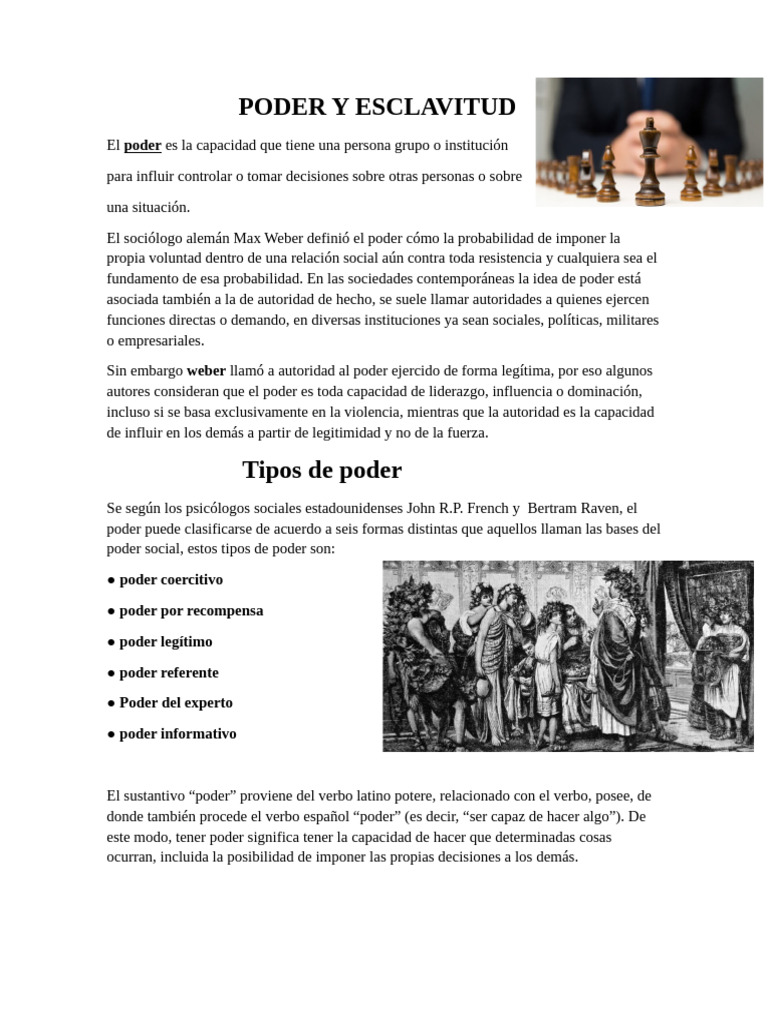 Reporte de Poder y Esclavitud | PDF | Poder (social y político ...