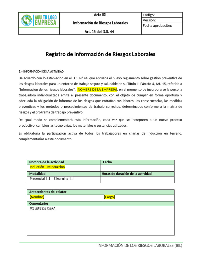 Irl Jefe de Obra | PDF | Residuos | Ventilación (Arquitectura)