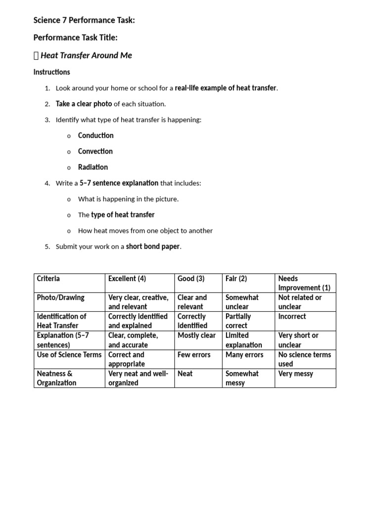Science 7 Performance Task Q3 | PDF