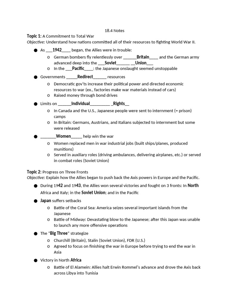 18.4 Notes | PDF | Allies Of World War II | Operation Overlord