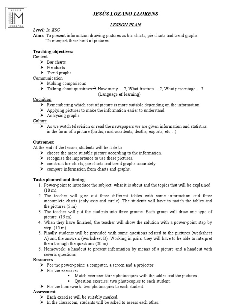 Lesson Plan | PDF | Pie Chart | Lesson Plan