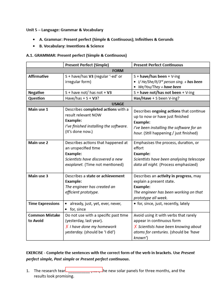 Unit 5 Language | PDF