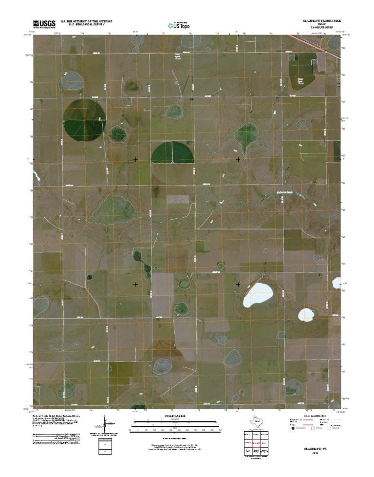 Topographic Map of Claude SW | PDF