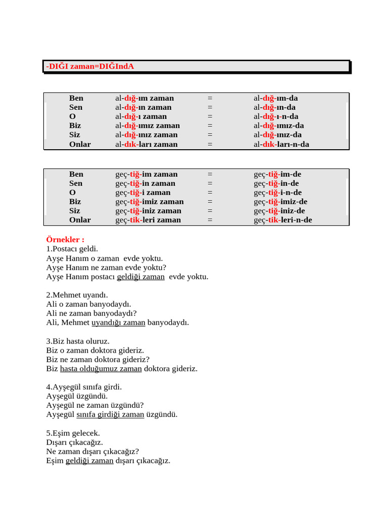 b2 Zarf Fiil Ekleri Konu Anlatımı | PDF