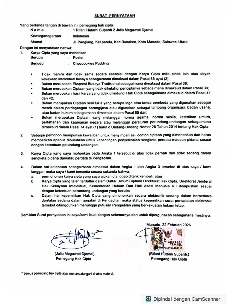 Surat Pernyataan Haki | PDF