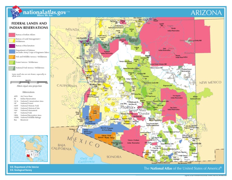 Map of Arizona - Federal Lands and Indian Reservations | Western United ...