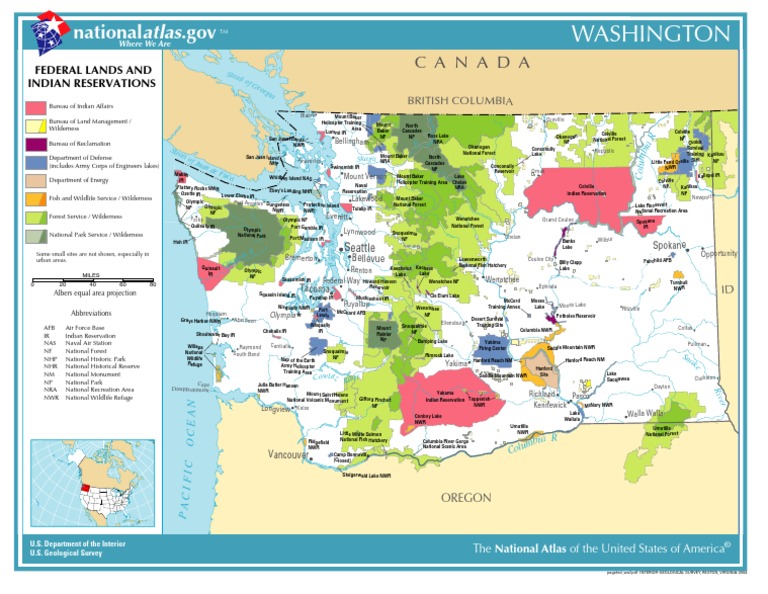Map of Washington - Federal Lands and Indian Reservations | PDF ...