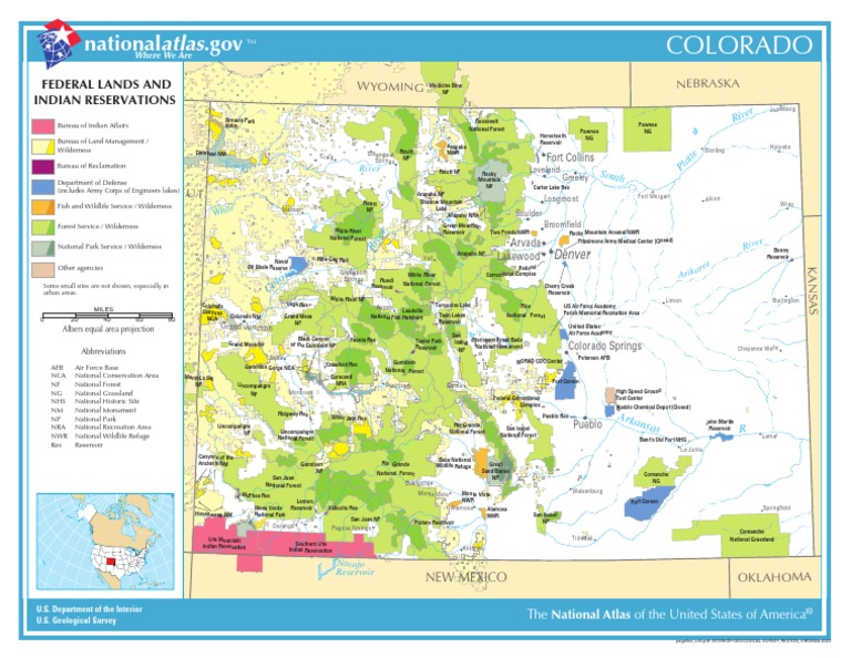 Map of Colorado - Federal Lands and Indian Reservations | PDF ...