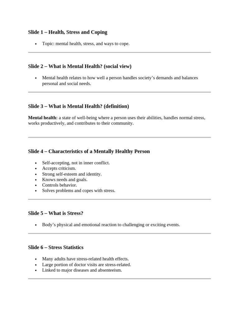 Psy (Health, Stress) | PDF | Stress (Biology) | Mental Health