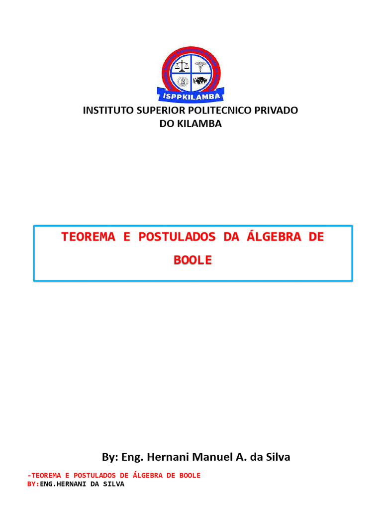 03-Teorema e Postulados Da Álgebra de Boole | PDF | Axioma | Álgebra ...