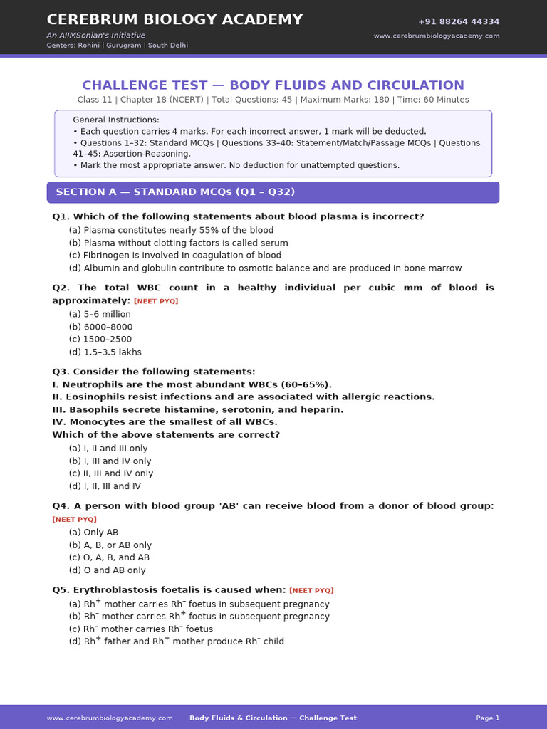 Body Fluids Circulation Test 2 | PDF | Heart Valve | Atrium (Heart)