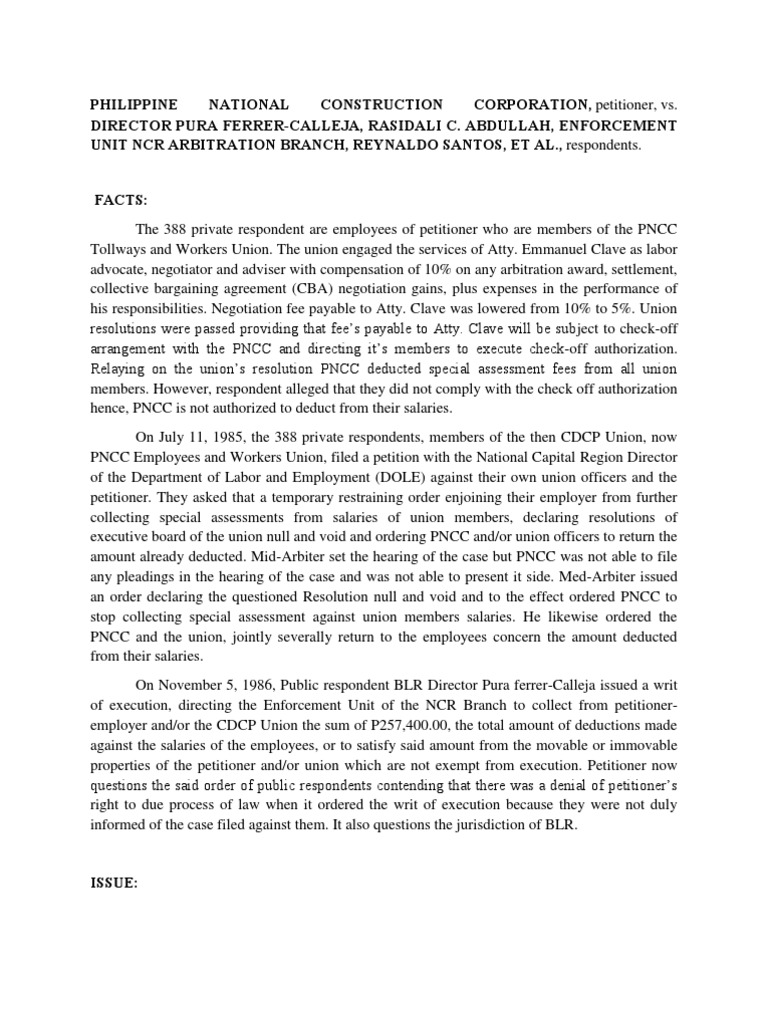 Phil. Construction Corp. vs. Director CALLEJA, ET AL | PDF | Summons ...