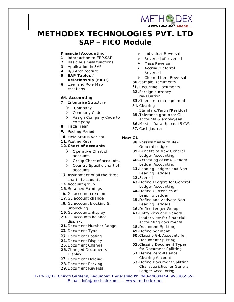Methodex - Sap Fico | PDF | Cheque | Depreciation