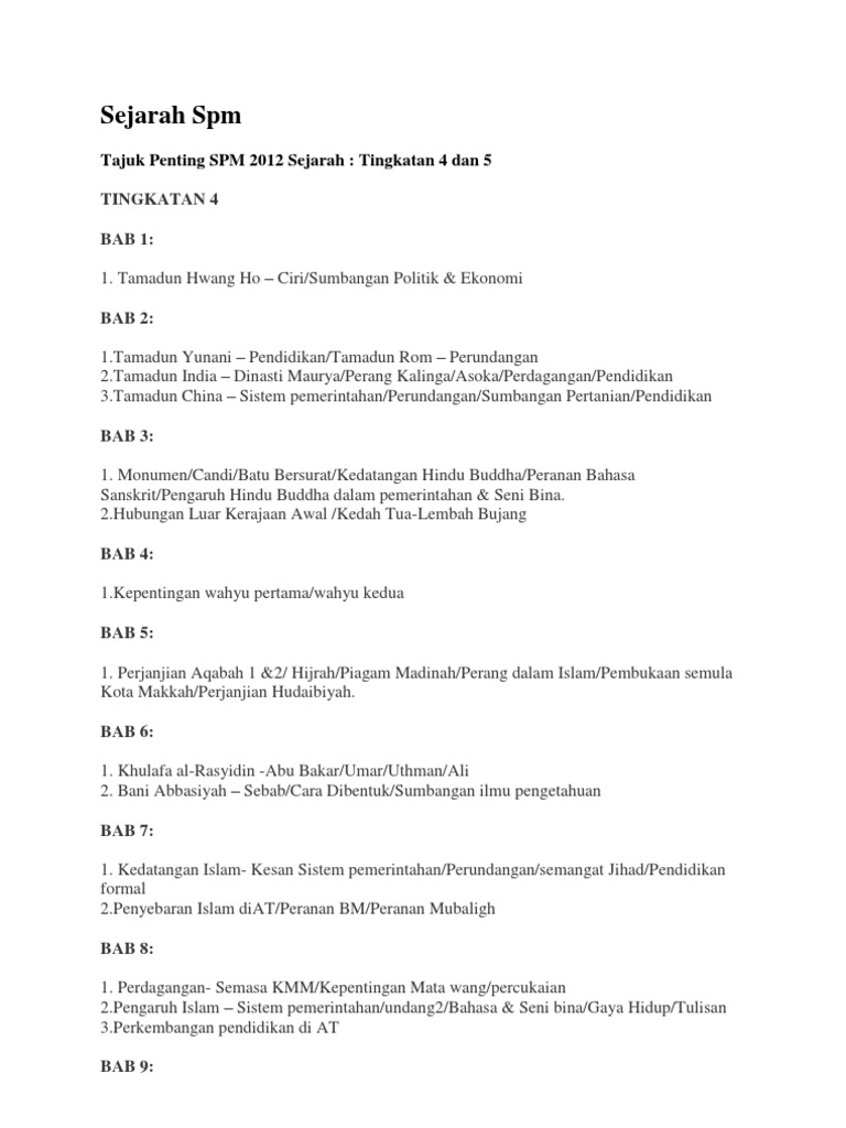 Sejarah SPM | PDF