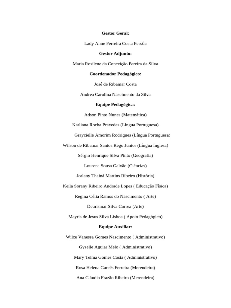 Lista de Funcionários 2026 | PDF