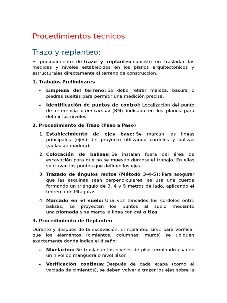 Procedimientos Técnicos | PDF