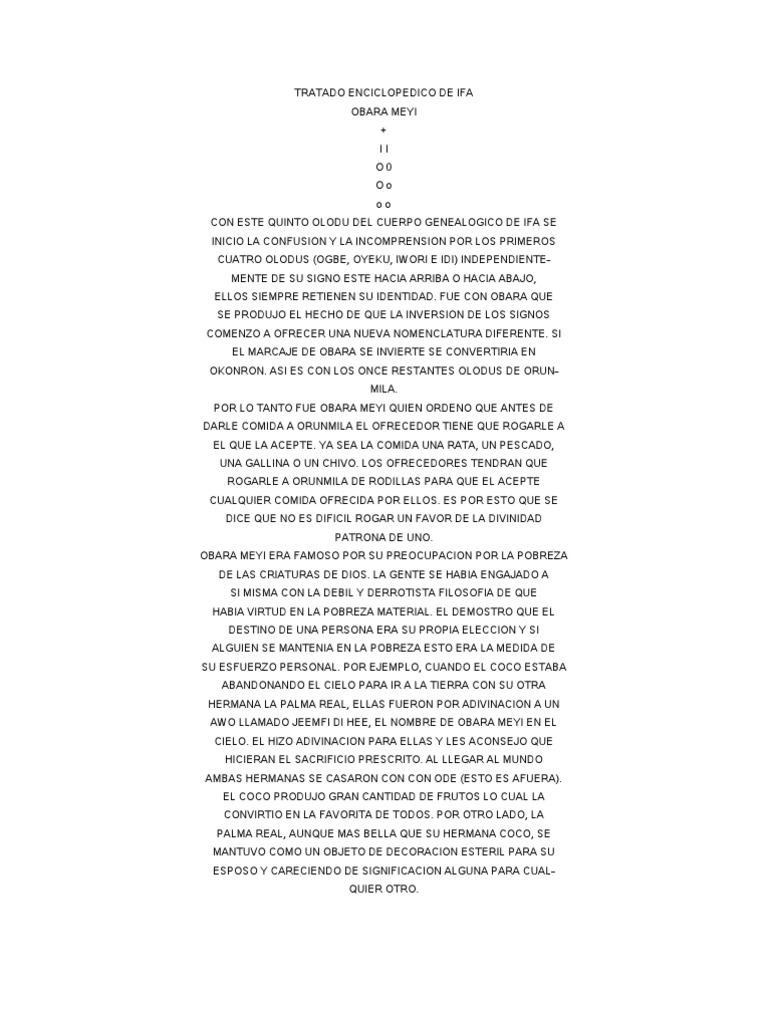 Tratado Enciclopedico de Ifa Obara Meyi | PDF