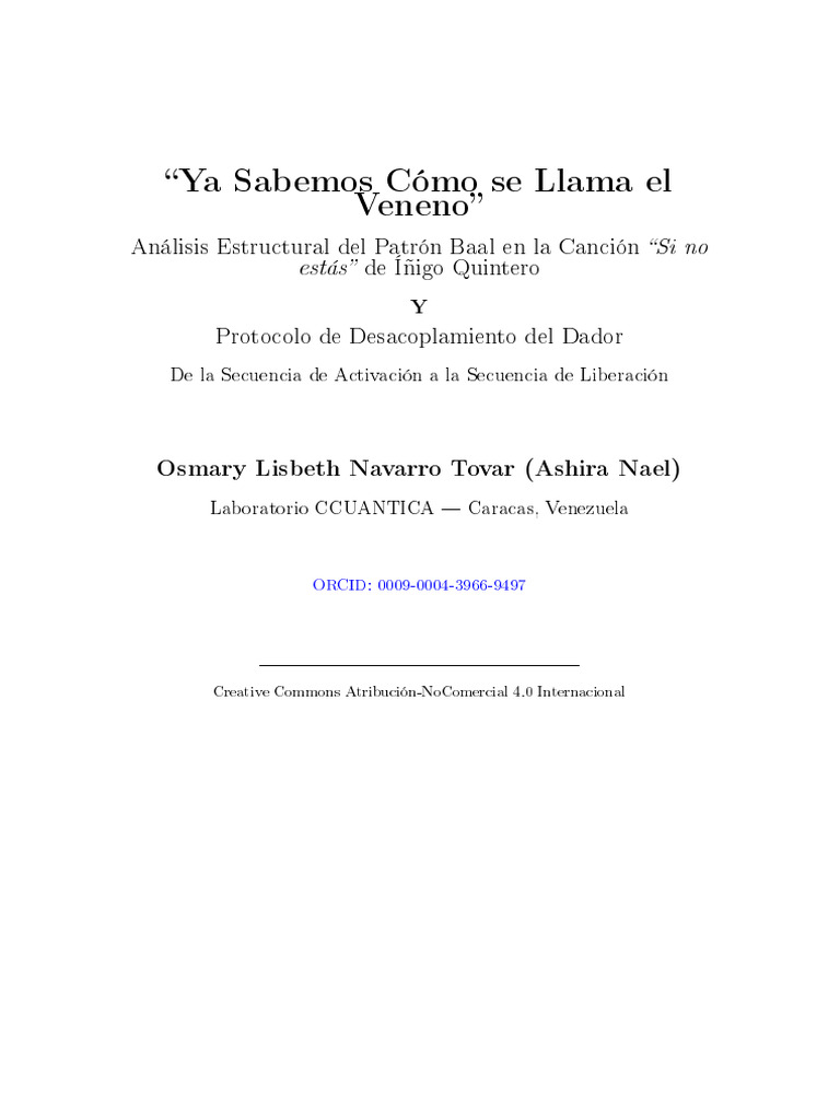 Ya Sabemos Como Se Llama El Veneno | PDF | Amor | Sicología