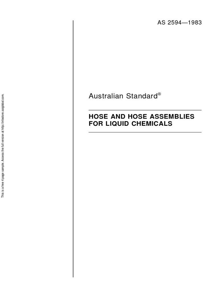 As 2594-1983 Hose and Hose Assemblies For Liquid Chemicals | PDF | Business