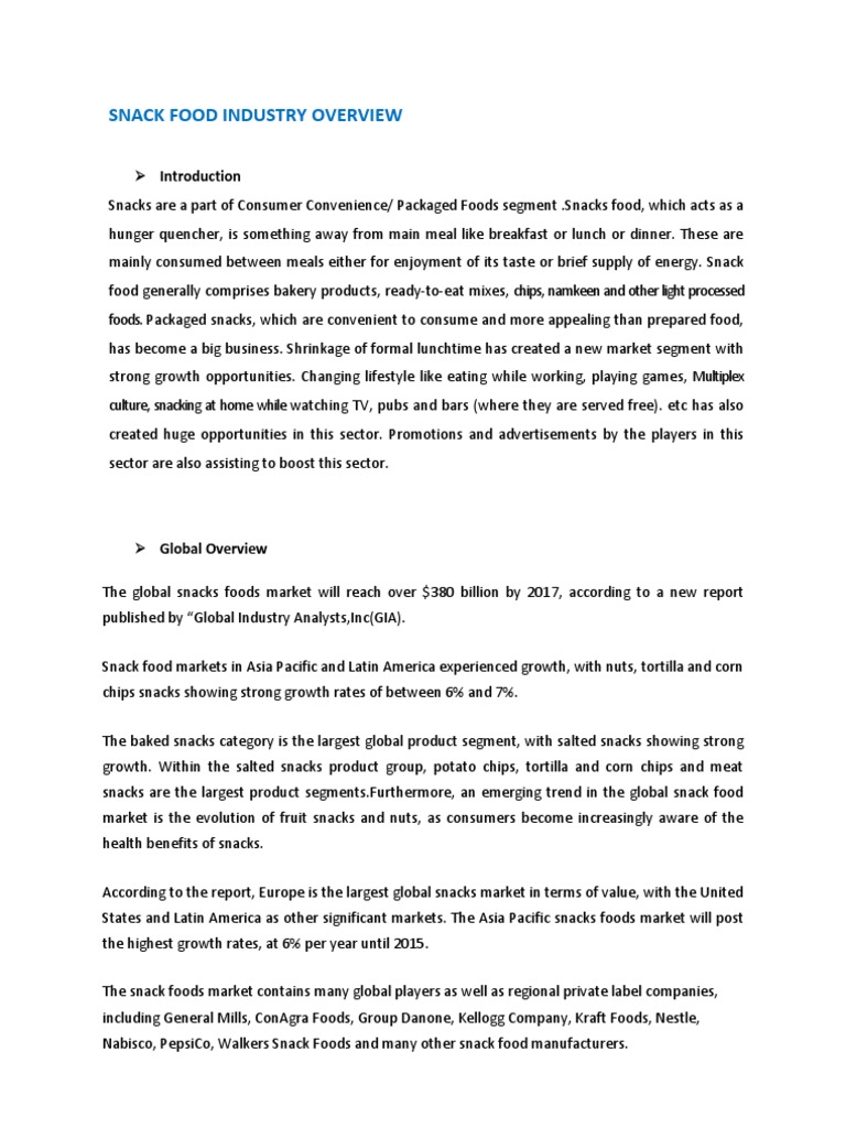 Snacks Industry Overview | PDF | Potato Chip | Foods