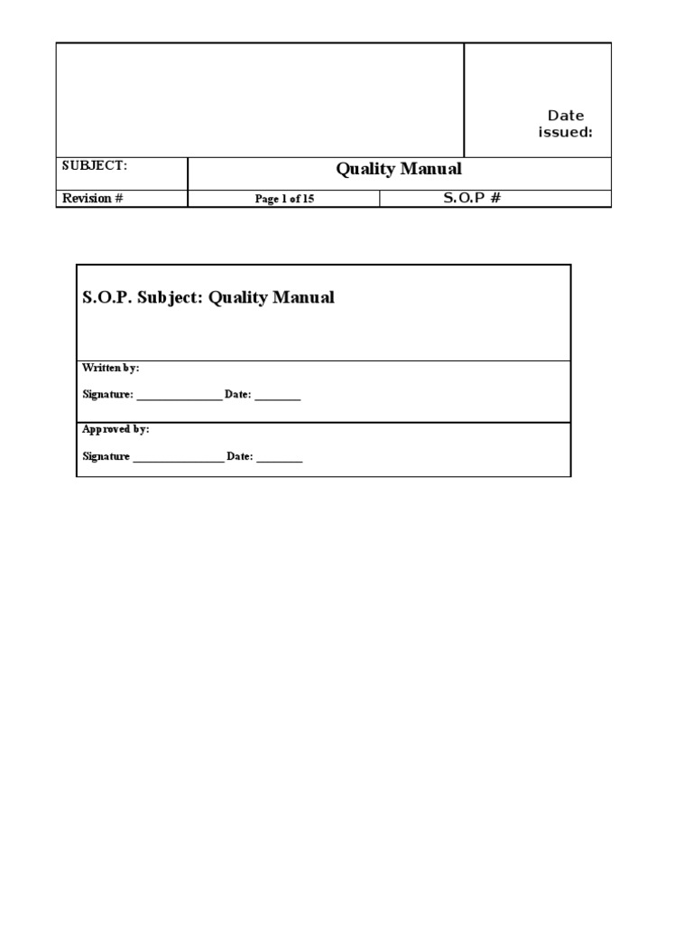 Quality Manual Example | Download Free PDF | Quality Management System ...
