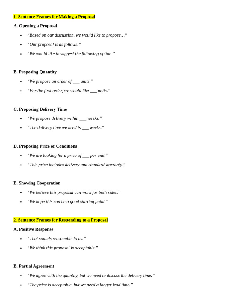 Sentence Frames | PDF